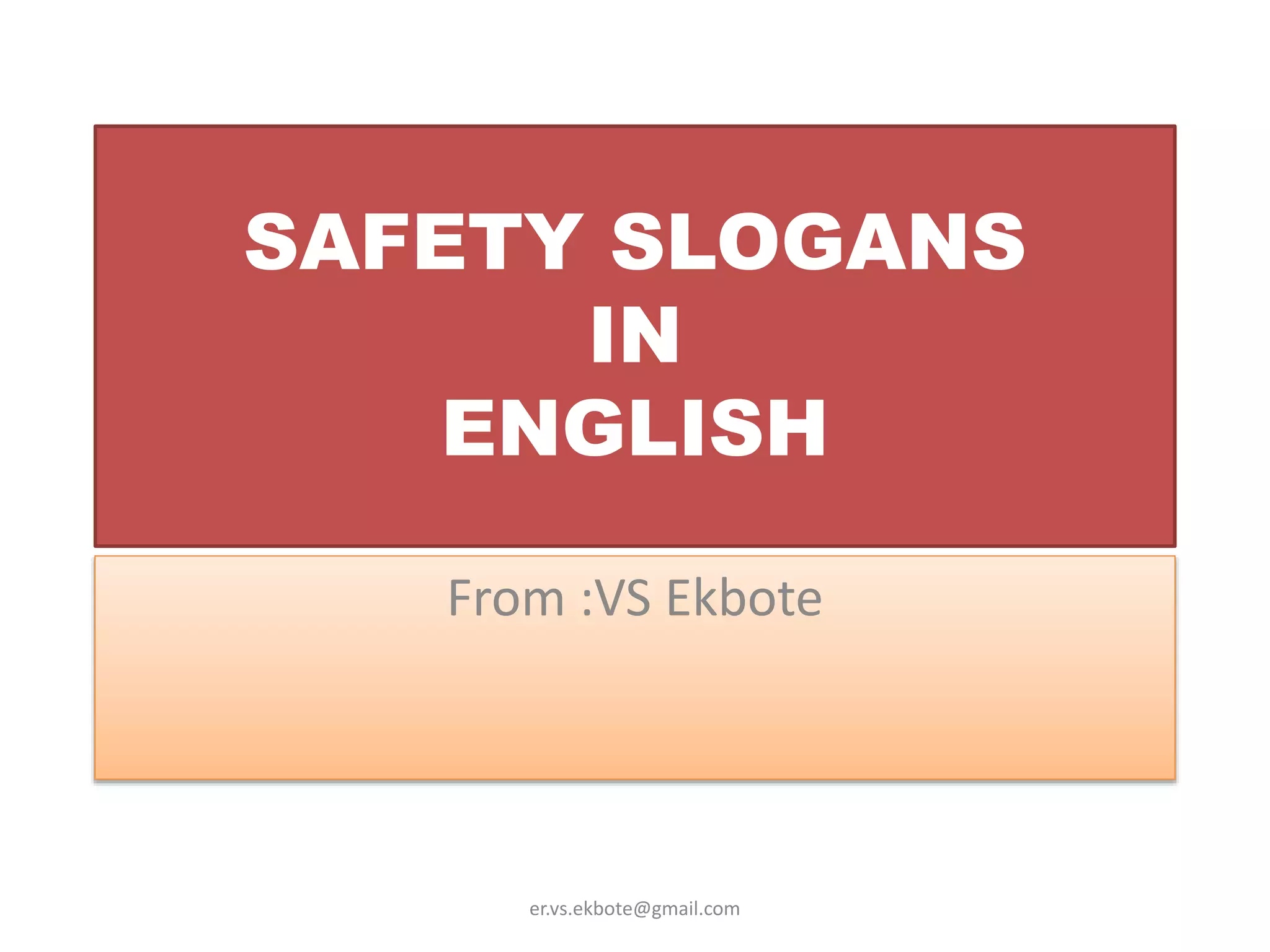 Safety slogans in English | PPSX