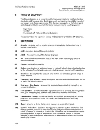 Safety Standard for Horizontal Carousel Material Handling and ...