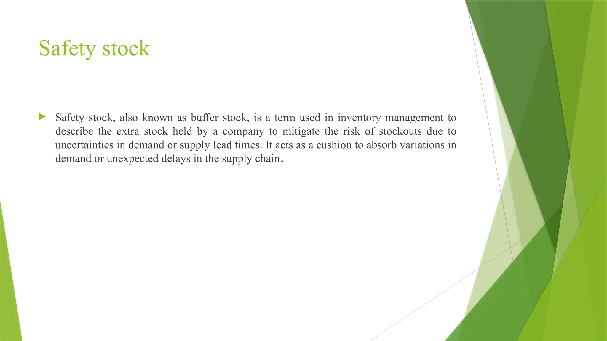 Safety stock.pptx Material management notes | PPTX