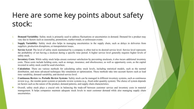 Safety stock.pptx Material management notes | PPTX