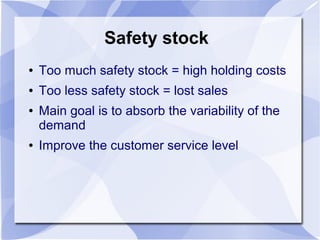 Safety stock presentation | ODP