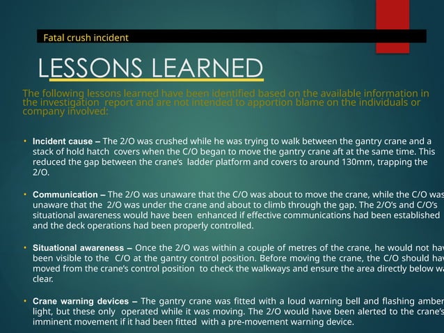 Safety study for mariners at work on ships.pptx | Free Download