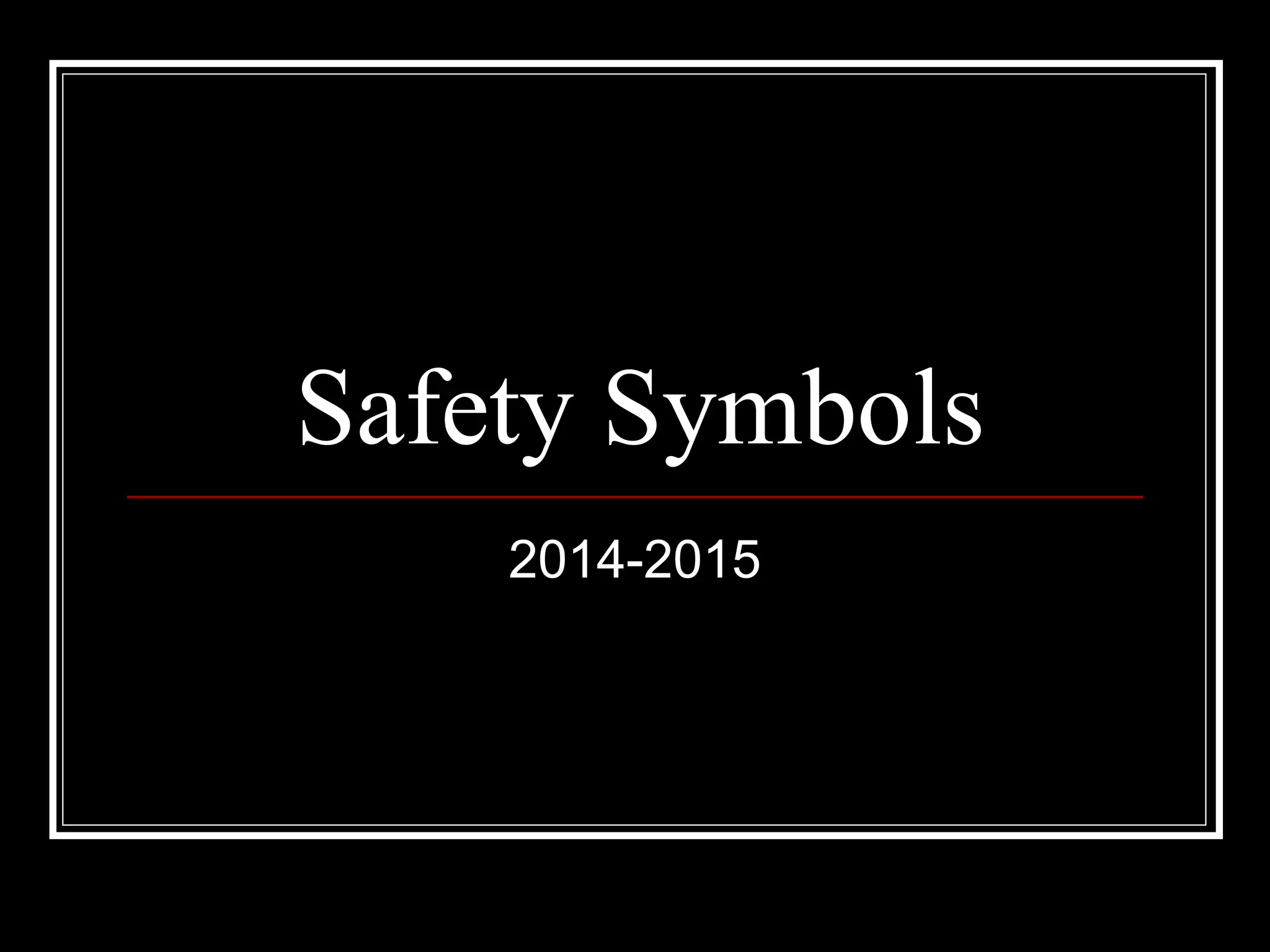 Safety symbols for labs in the science classroom | PPT