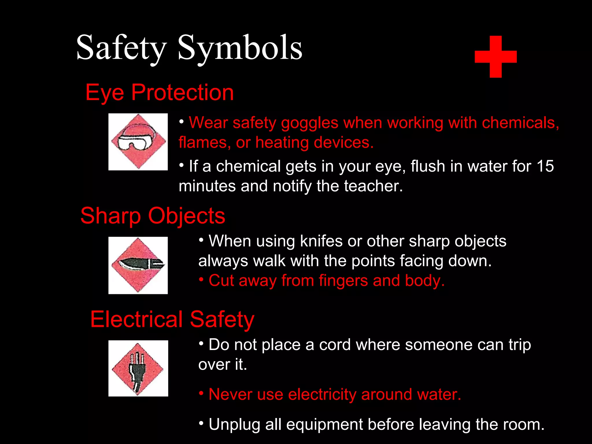 Safety symbols for labs in the science classroom | PPT