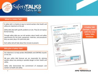 Safety Talks Database | PPTX