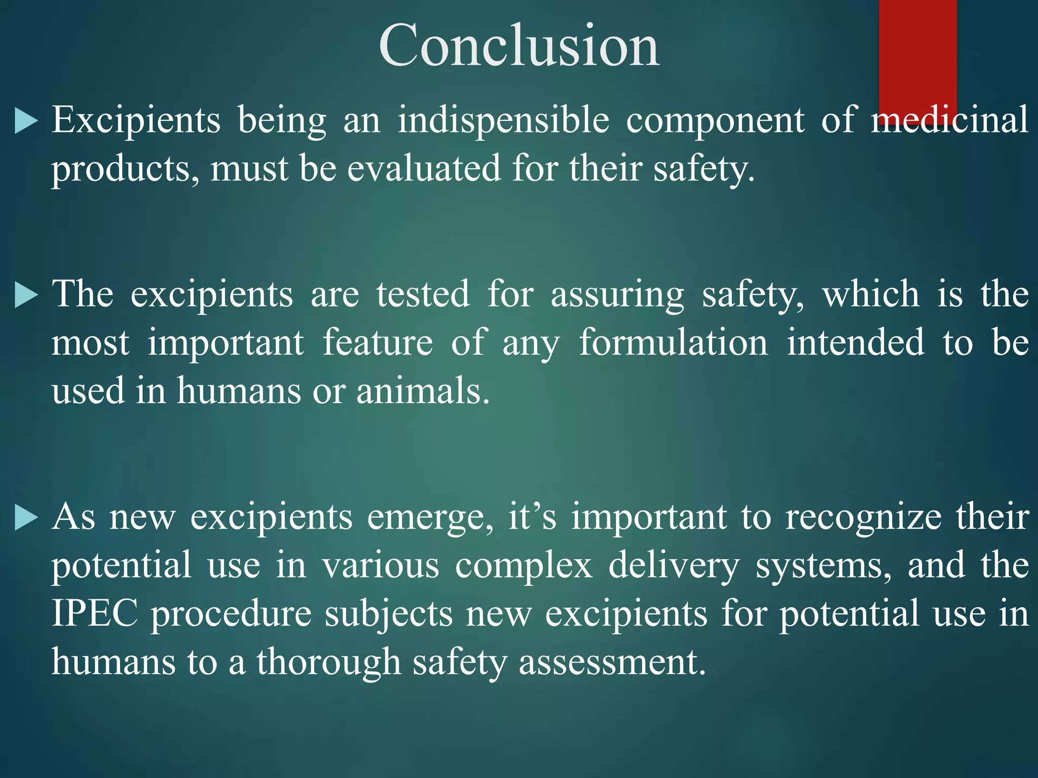 Safety testing of Excipients | PPTX
