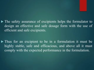 Safety testing of Excipients | PPTX