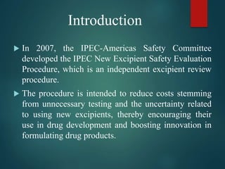 Safety testing of Excipients | PPTX