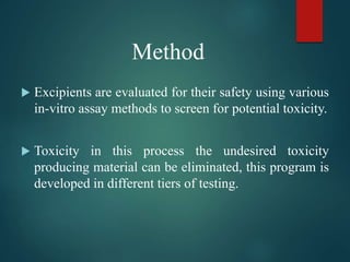 Safety testing of Excipients | PPTX