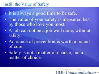Safety Thoughts | PPT | Wellness | Healthy Living