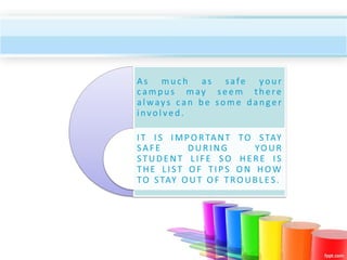 Safety tips for college campus | PPT | College Planning | College Education