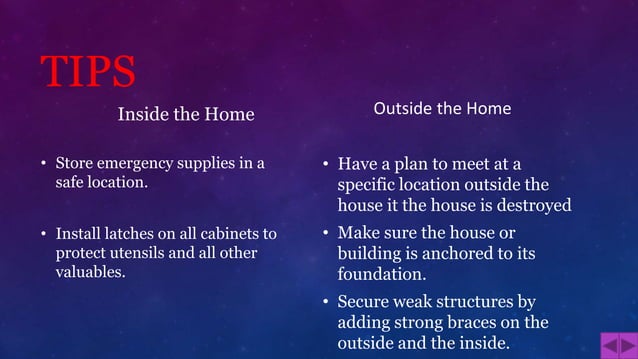 Safety tips for earthquake | PPT