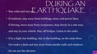 Safety tips for earthquake | PPT