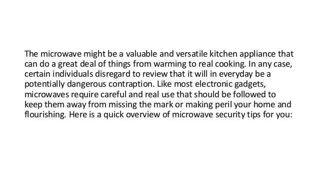 Safety tips for making the best use of microwave ovens | PPTX