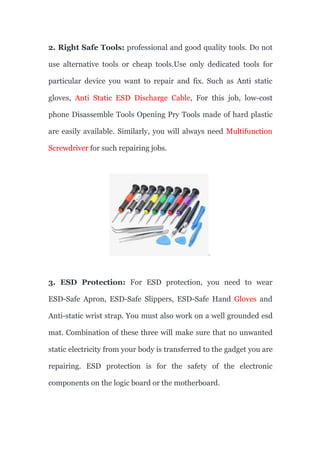 Safety tips for mobile phone repairing - Programmer Fast Guidance | PDF