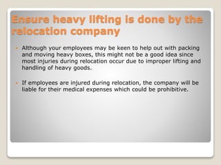 Safety tips for office relocation | PPTX