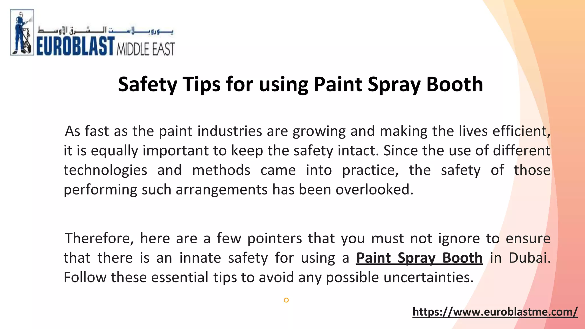 Safety tips for using paint spray booth... | PDF