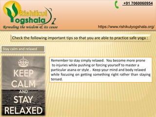 Safety Tips to Avoid Injury During Yoga | PPTX