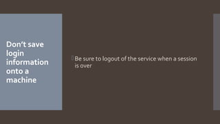 Safety tips when using a public computer | PPT