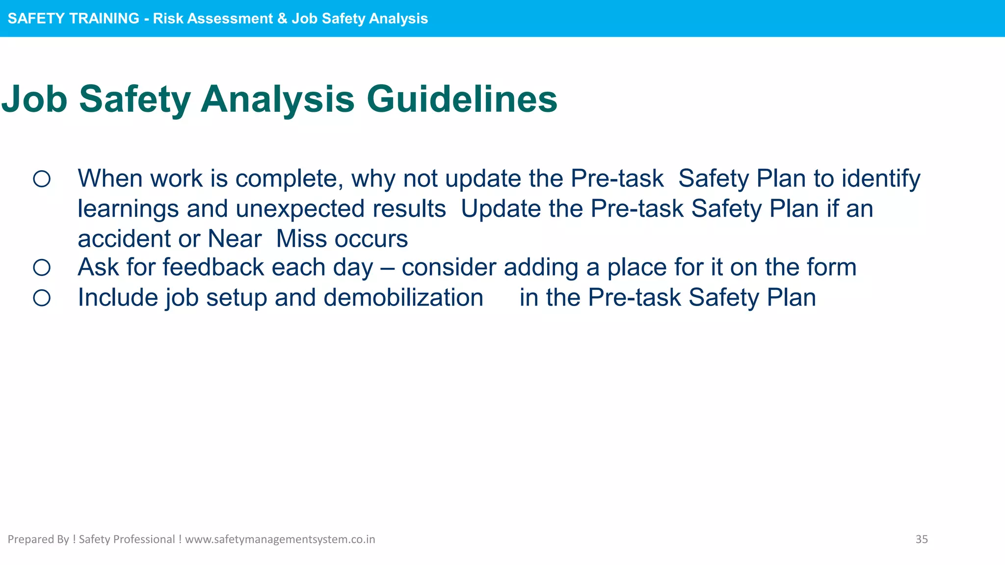 Safety training: Risk Assessment & Job Safety Analysis | PPTX