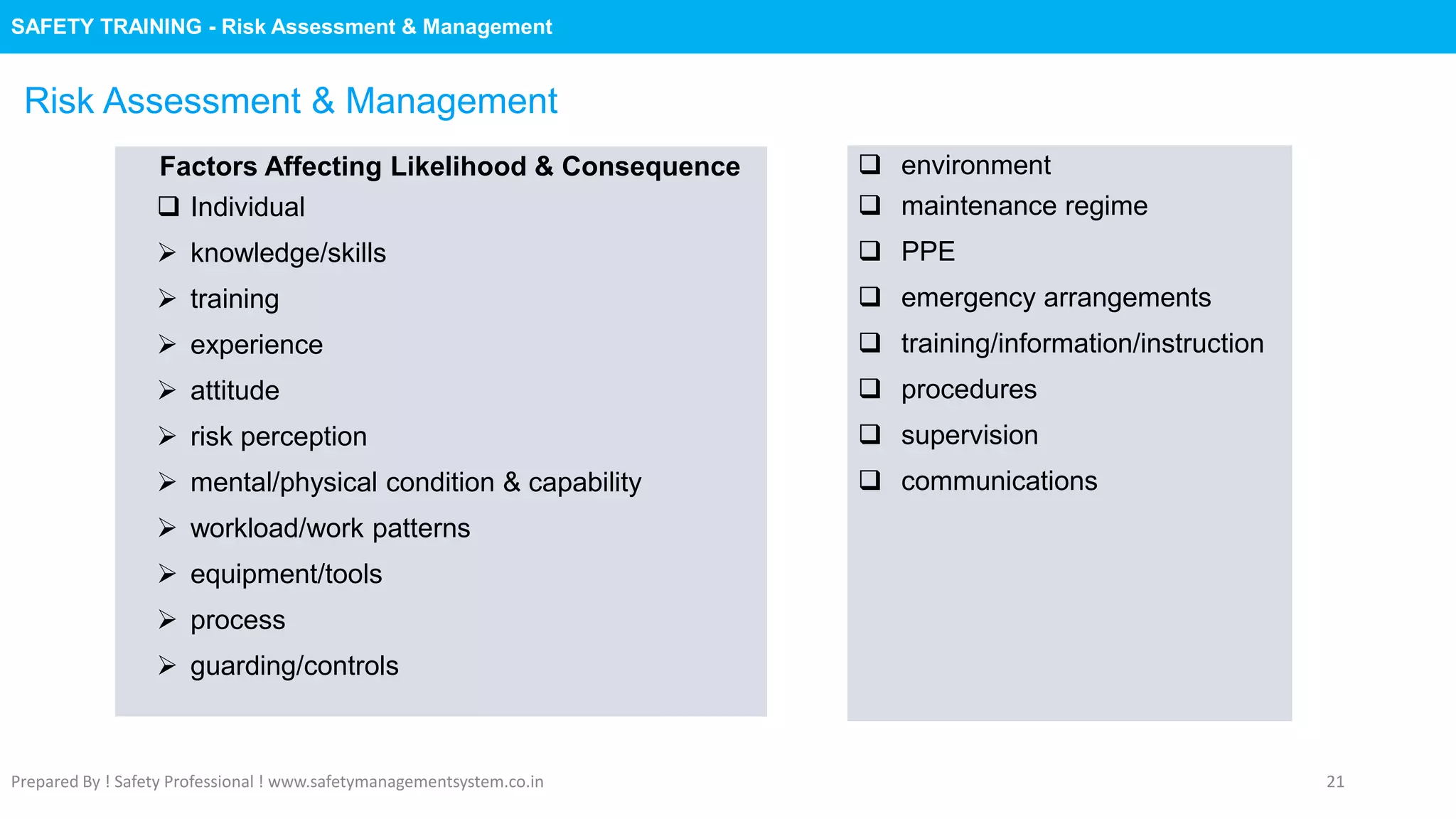 Safety Training : Risk Assessment & Management | PPTX