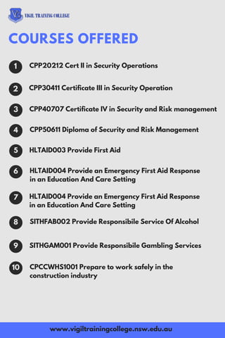 Security Training Courses In Sydney | PDF