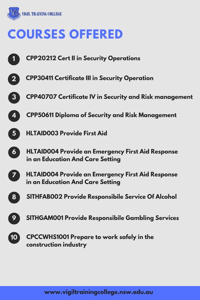 Security Training Courses In Sydney | PDF