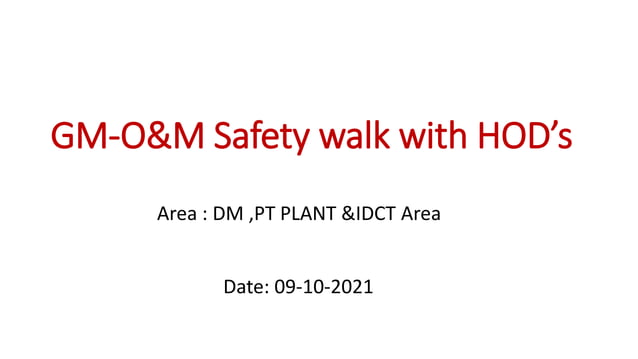 Safety walk Observations.pdf.pptx | Civil Engineering Industry | Industries