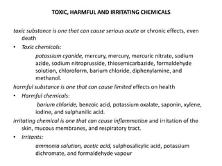 Safe use and storage of chemical and reagents | PPTX
