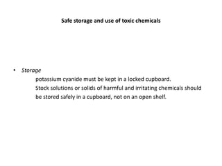 Safe use and storage of chemical and reagents | PPTX