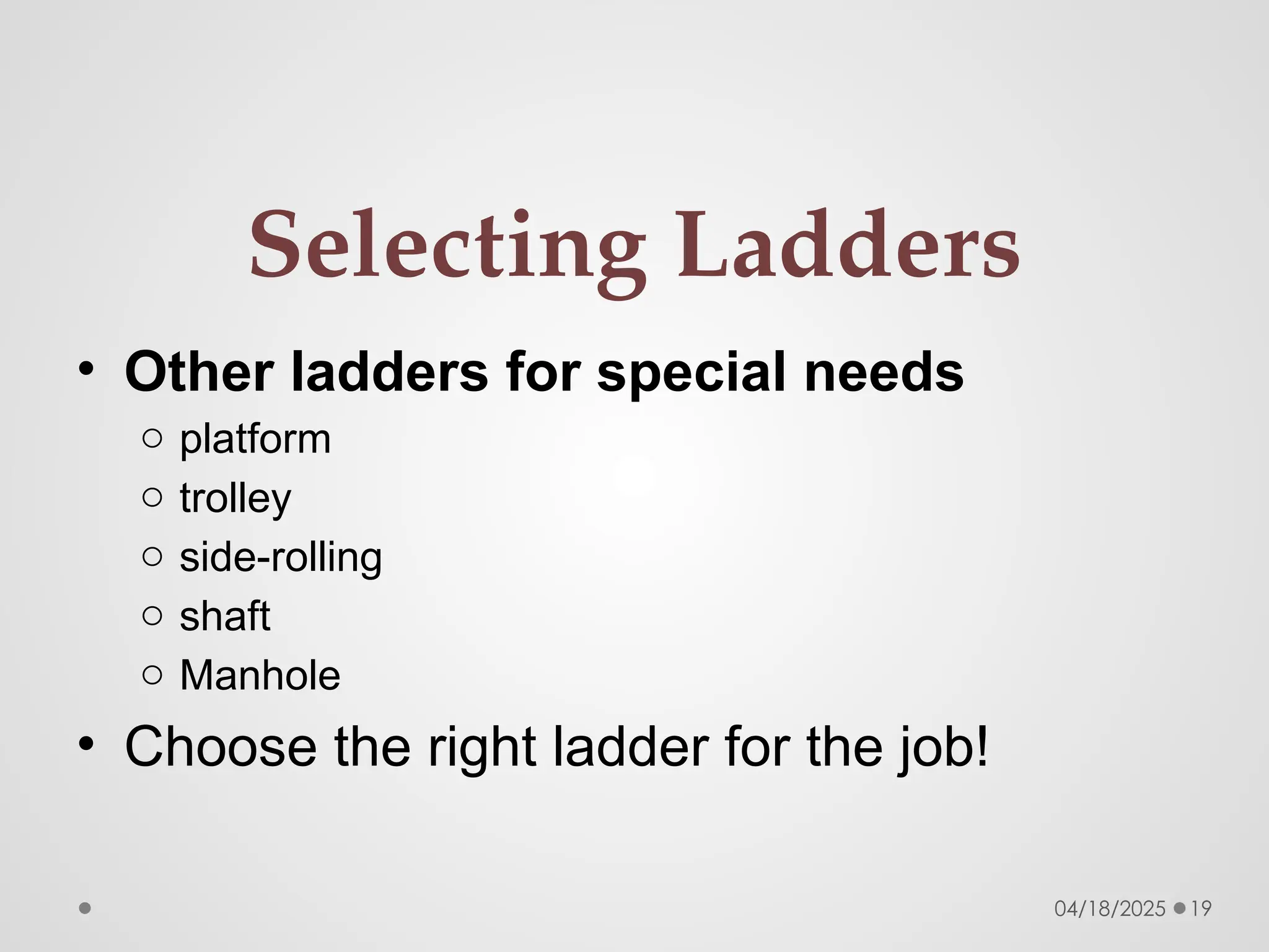 ladder safe use for construction site work | PPTX