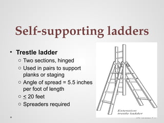 ladder safe use for construction site work | PPTX