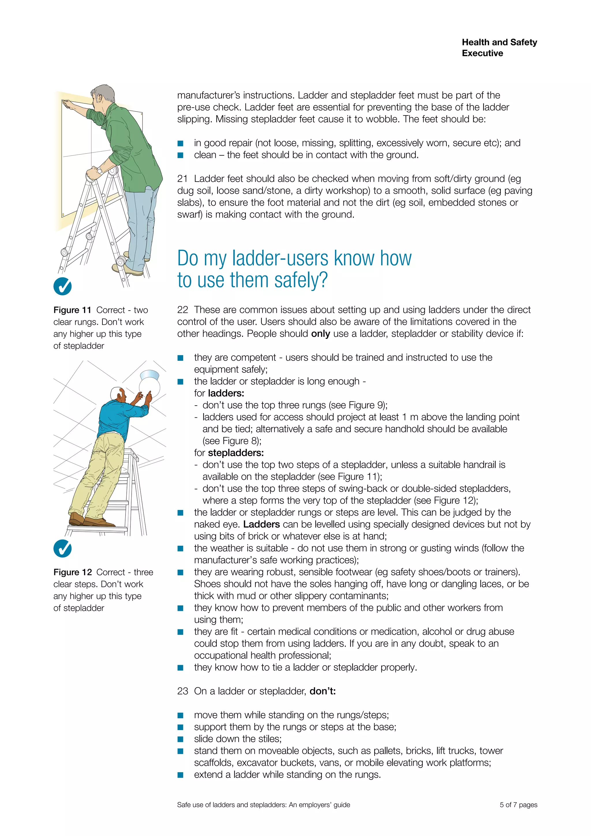 Safe use of ladders | PDF