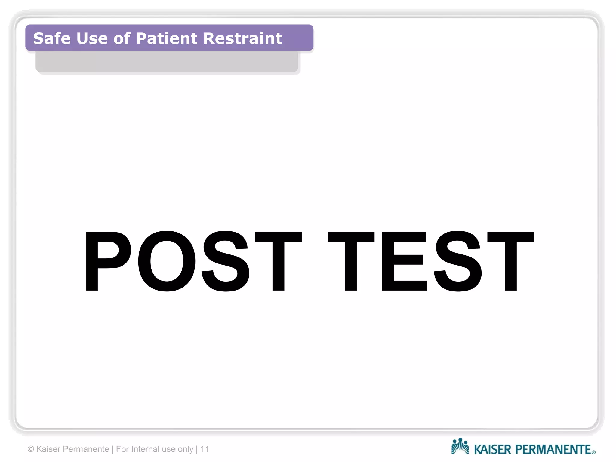 Safe useofpatientrestraintscompetency | PPT