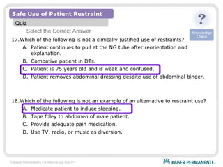 Safe useofpatientrestraintscompetency | PPT