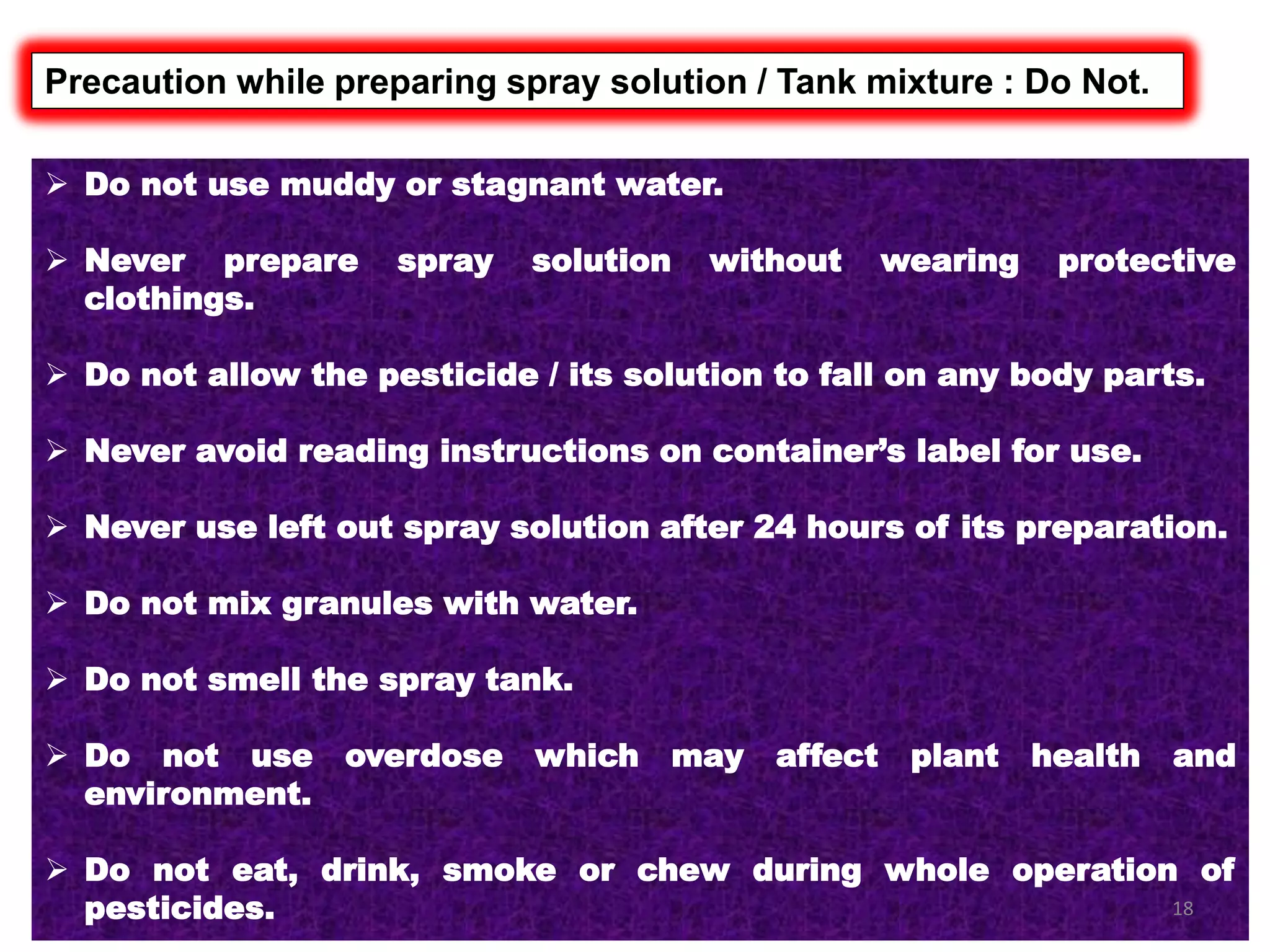 Safe use of pesticides | PDF