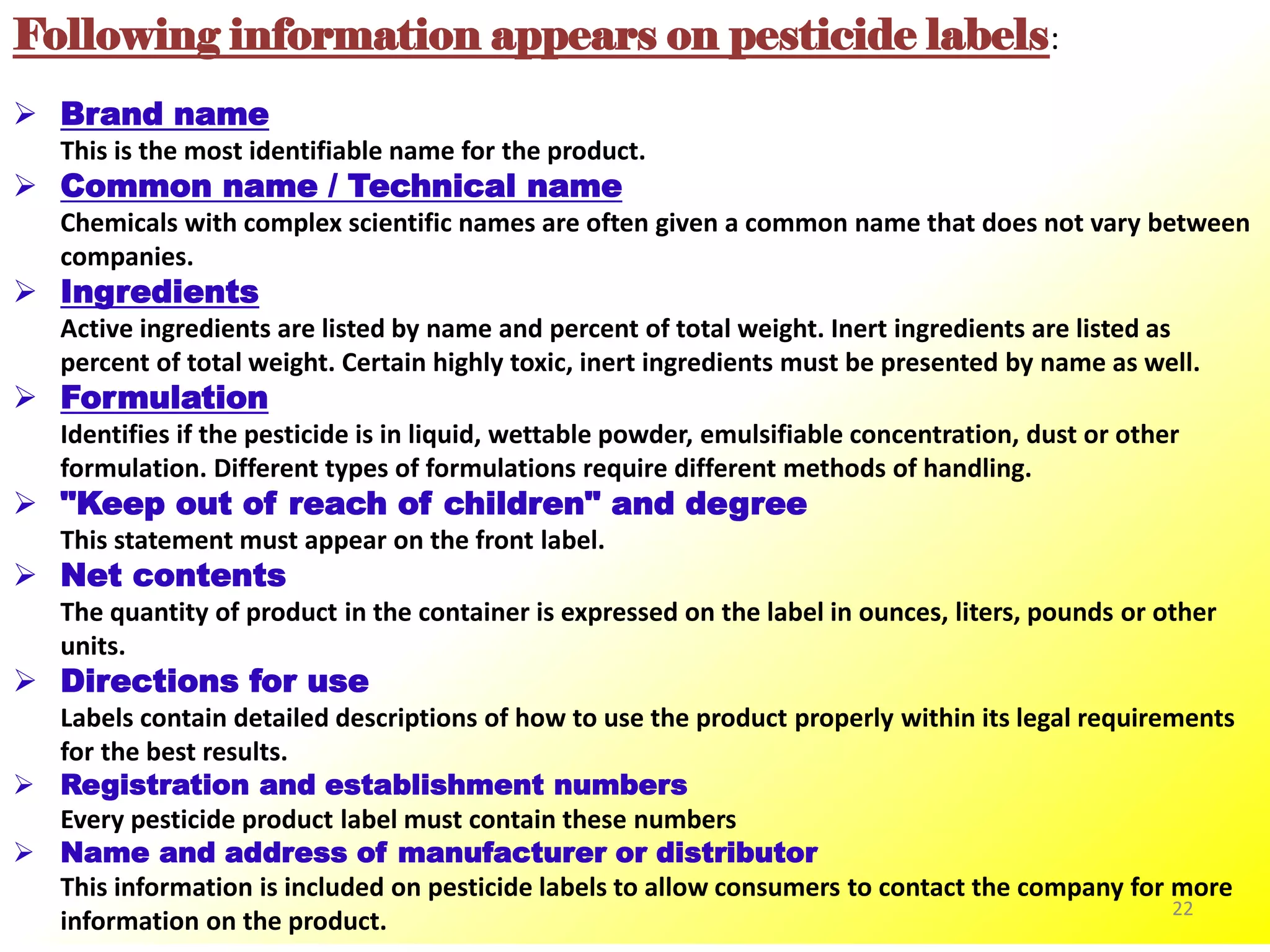 Safe use of pesticides | PDF