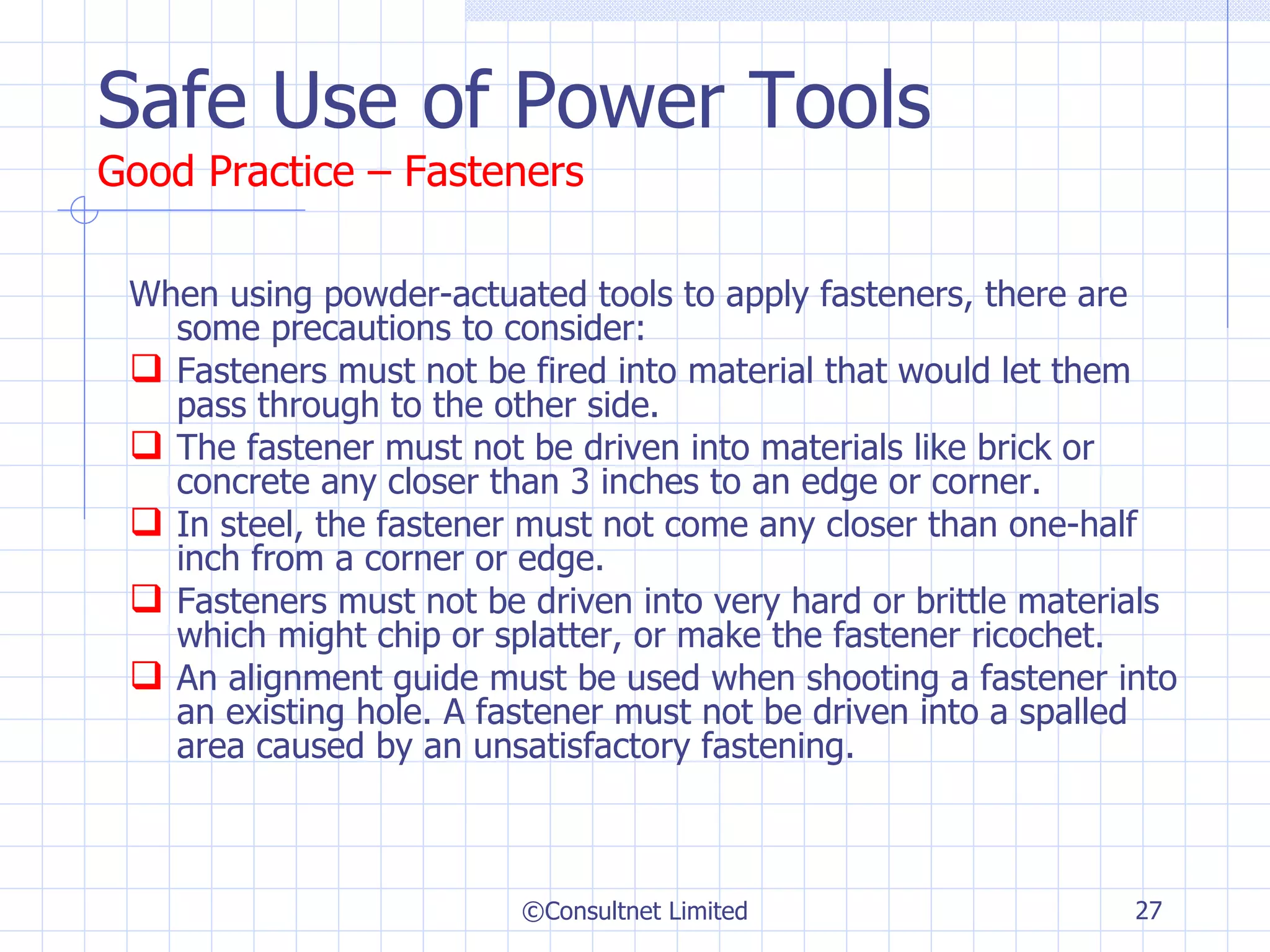 Safe use of power tools | PPT