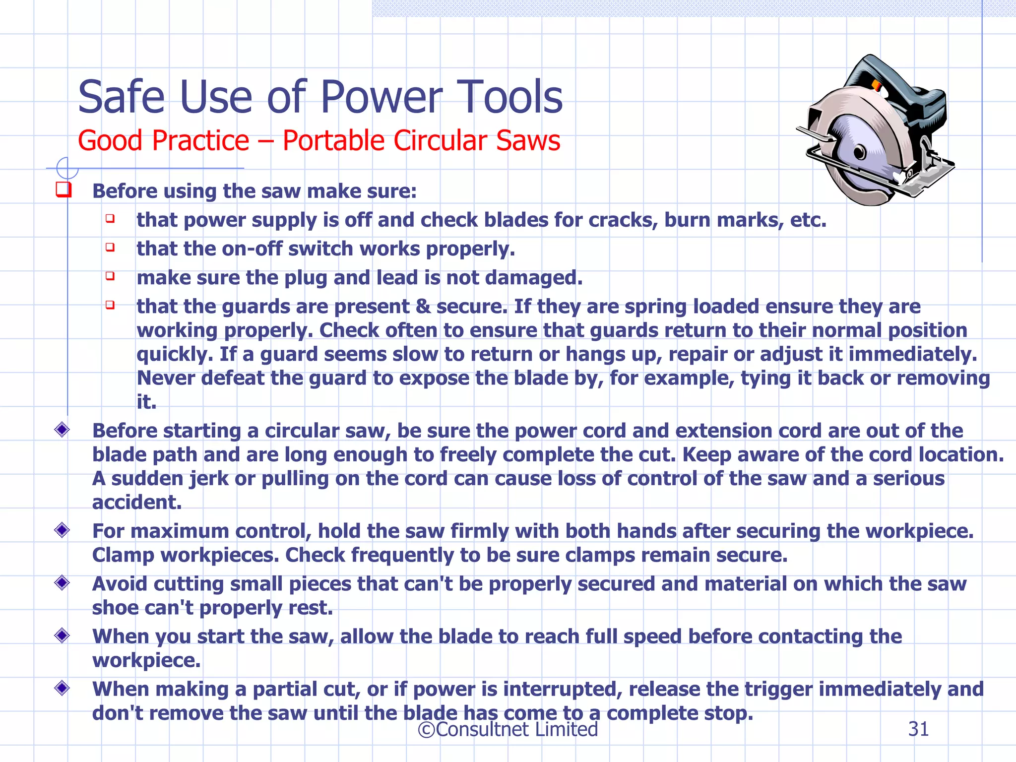 Safe use of power tools | PPT
