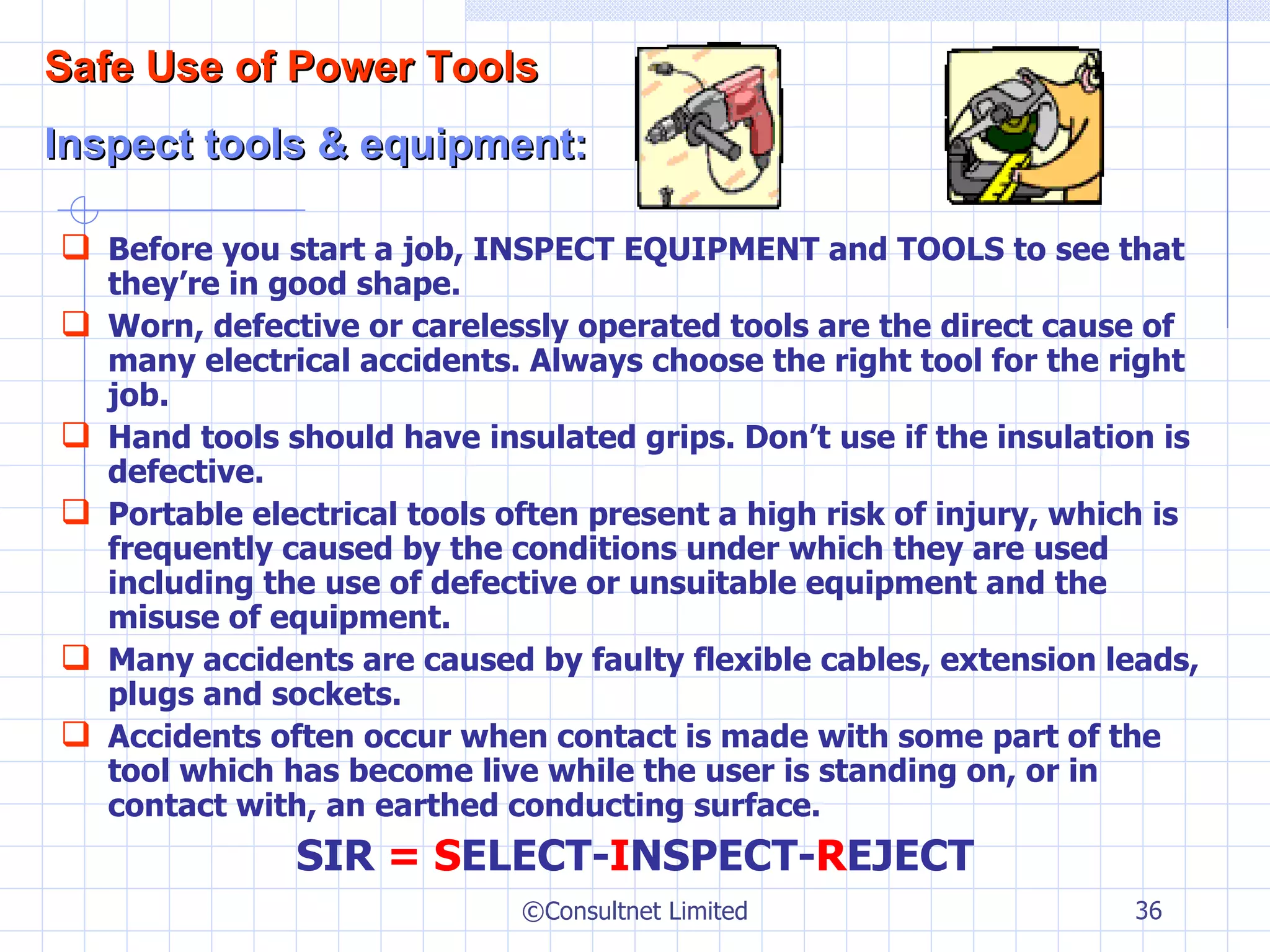 Safe use of power tools | PPT