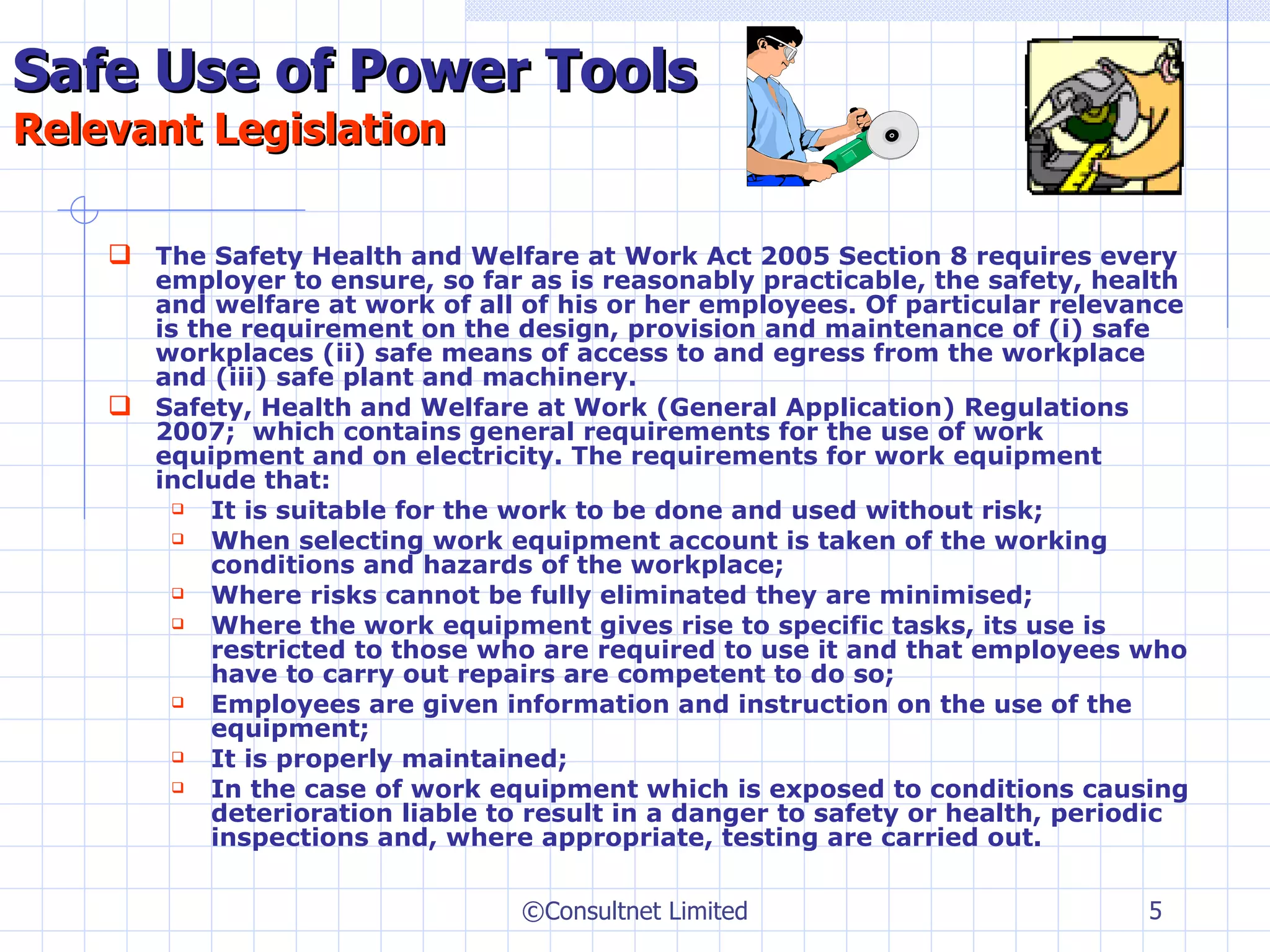 Safe use of power tools | PPT