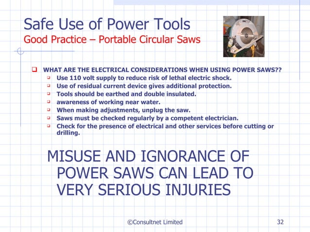 Safe use of power tools | PPT