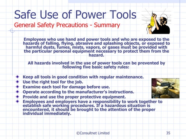 Safe use of power tools | PPT
