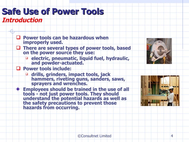 Safe use of power tools | PPT