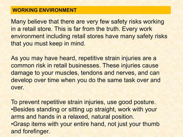 Safe working environment | PPT