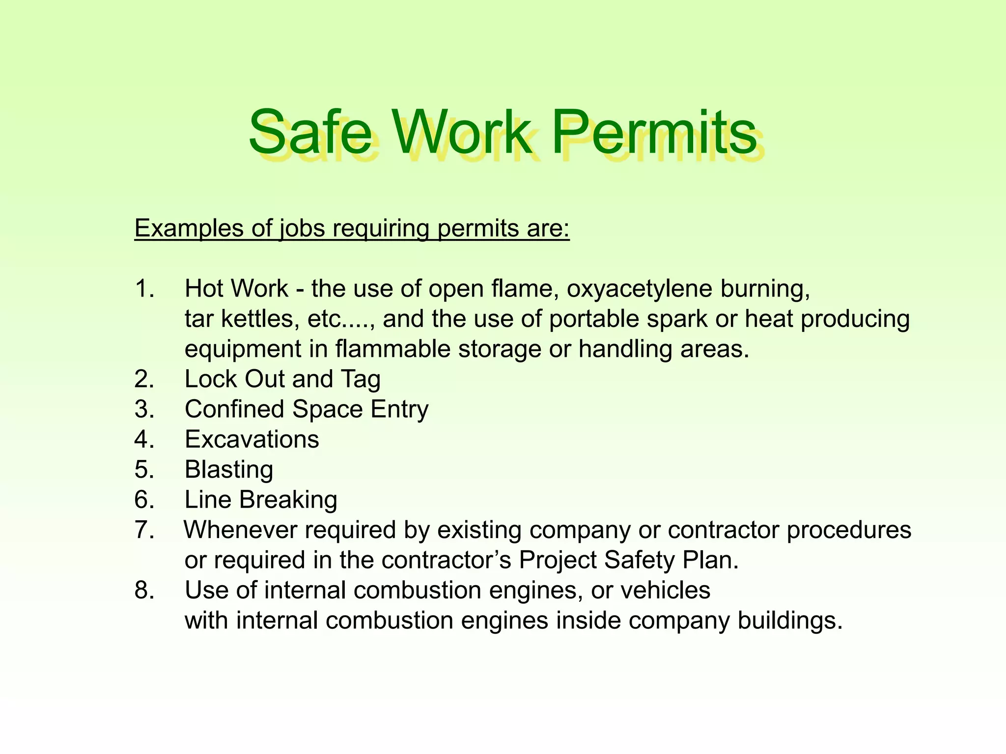 SAFE WORK PERMIT | PPT