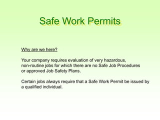 SAFE WORK PERMIT | PPT