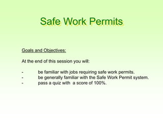 SAFE WORK PERMIT | PPT