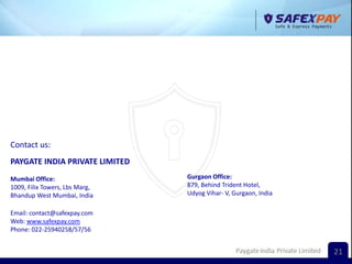 Safex pay corporate presentation | PPT