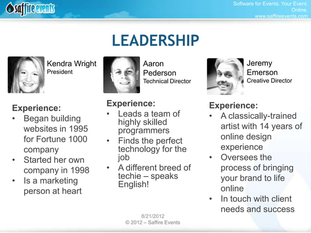 Saffire Events Presentation: Social Media 101 | PPT